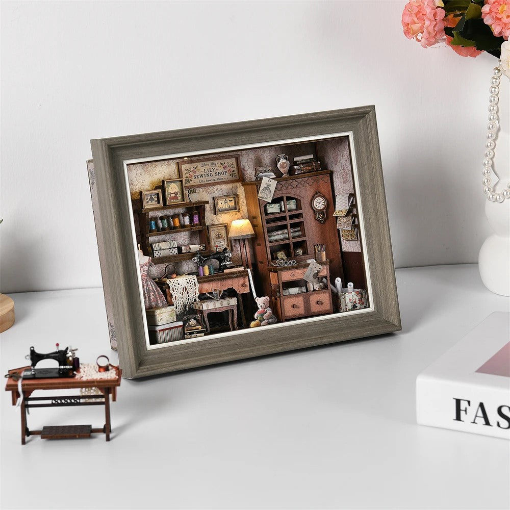 DIY Framed Miniature - Vintage Sewing Shop – BitsyHomes